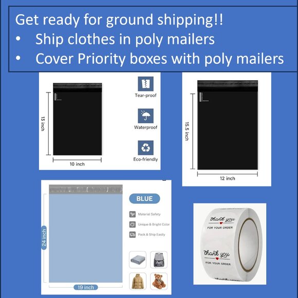 Office | 4 Ground Shipping Bundle Of Assorted Poly Mailers 50 Thank You ...